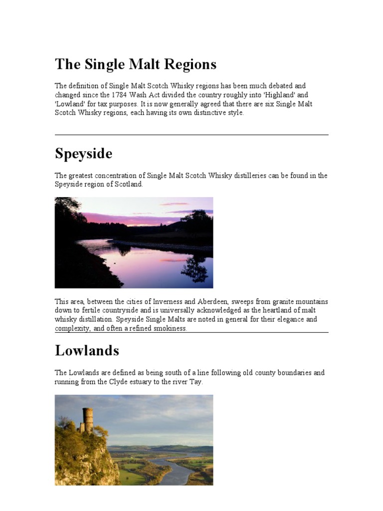 The Single Malt Regions | PDF | Scotch Whisky | Whisky