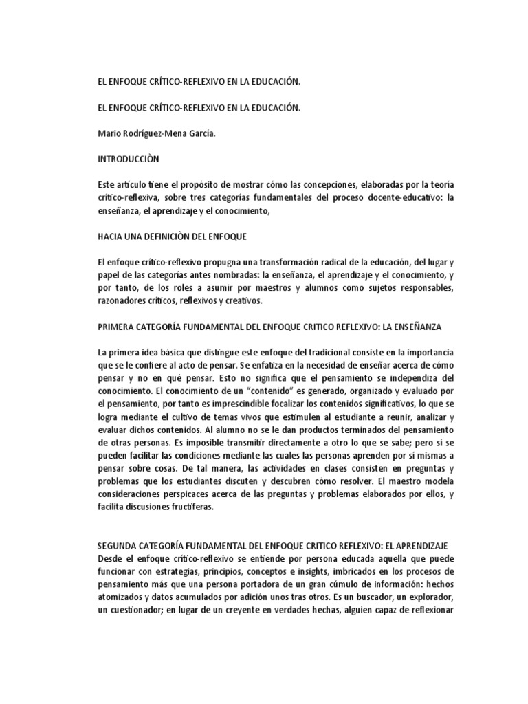 El Enfoque Crítico | PDF | Aprendizaje | Conocimiento