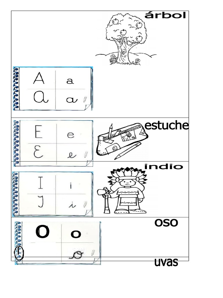 Recortables Vocales 1 | PDF | Artes del Lenguaje y Comunicación