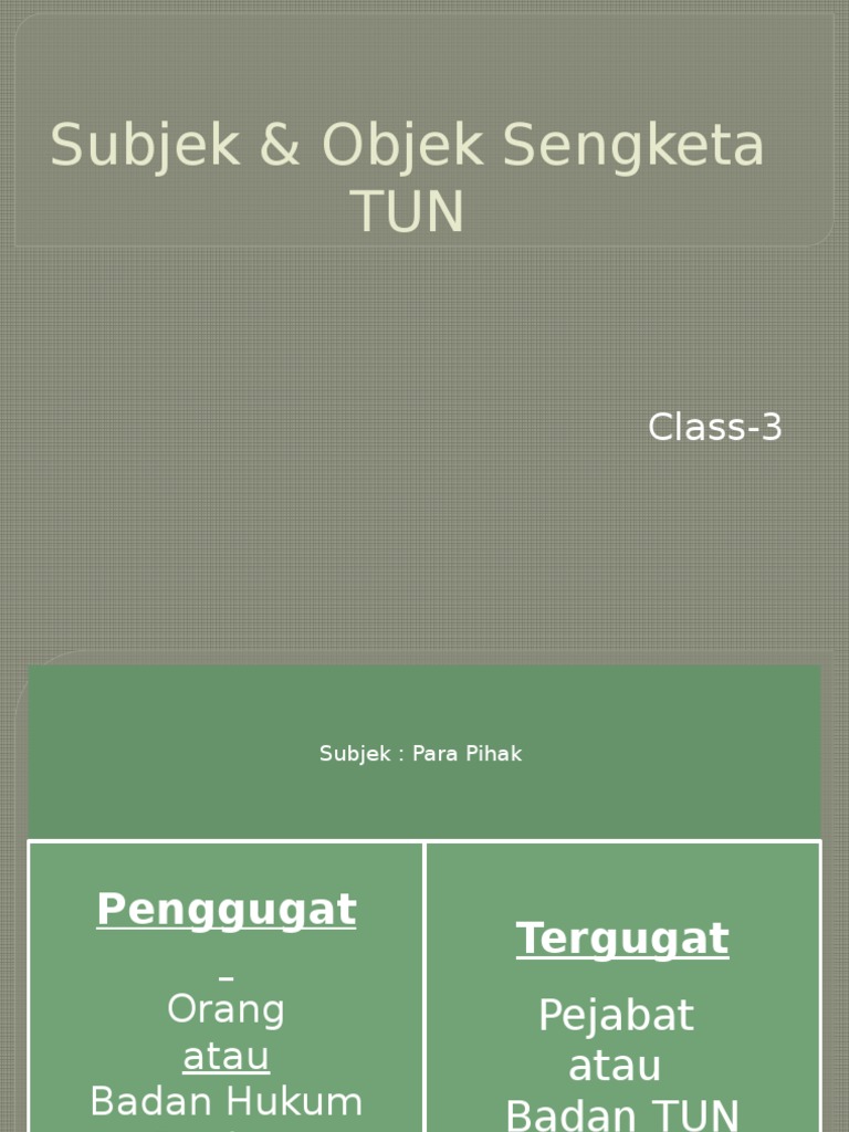 Subjek & Objek Sengketa | PDF