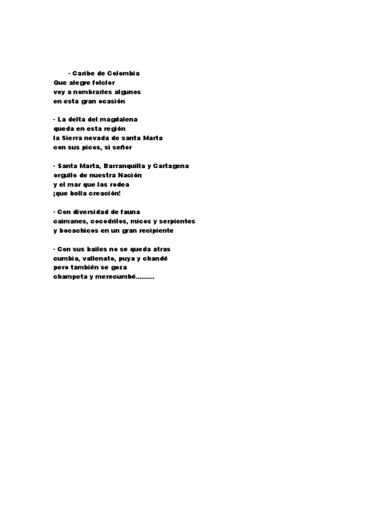 Region Caribe Coplas | PDF