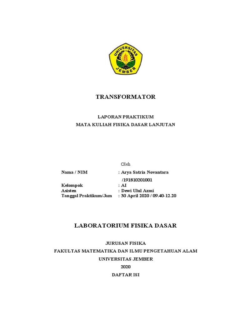Laporan Praktikum Transformator Fisika | PDF