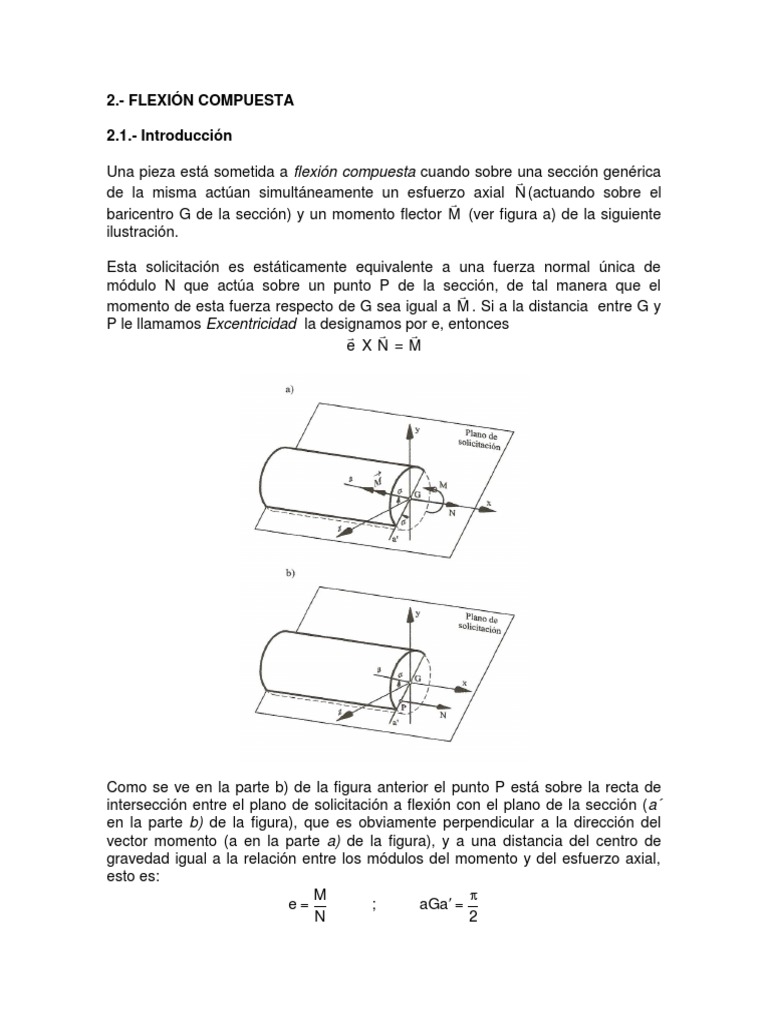 2.1. - Flexion Compuesta PDF | PDF | Doblar | Cantidades fisicas