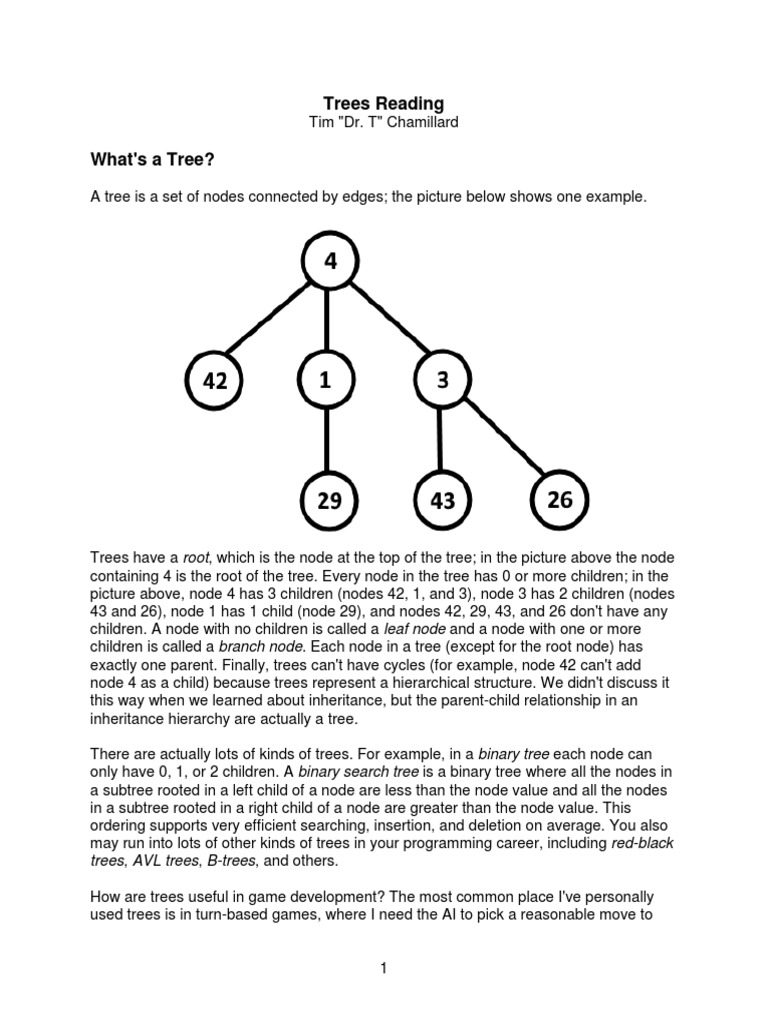Trees Reading: Trees, AVL Trees, B-Trees, and Others | PDF | Computer ...