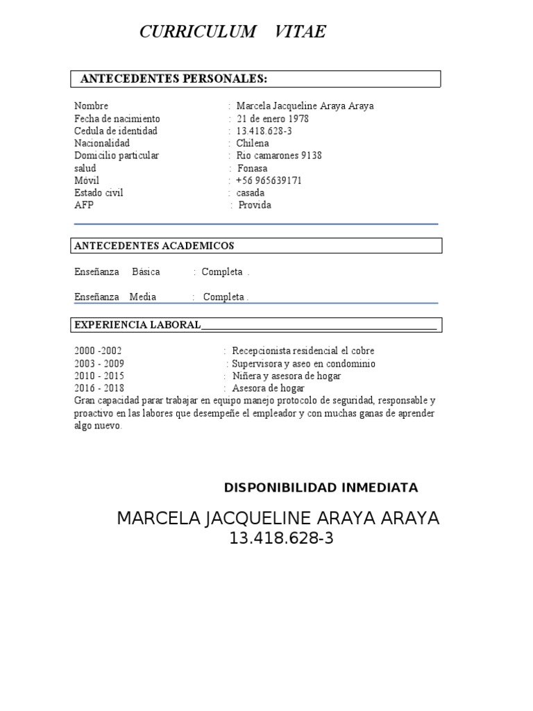 Curriculum Marcela | PDF