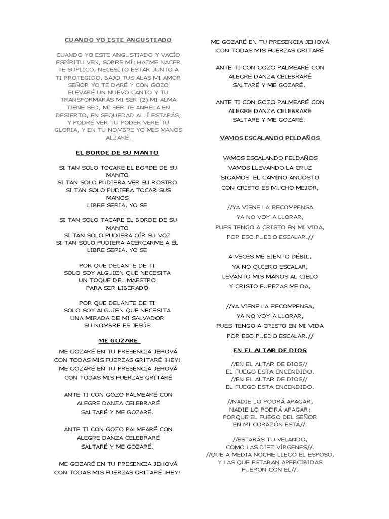 Letras de Coros | PDF | Cristo (título) | Religión y creencia