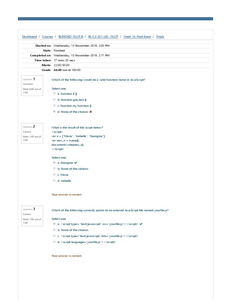 Finals - Attempt Review2 PDF | PDF | Java Script | Php