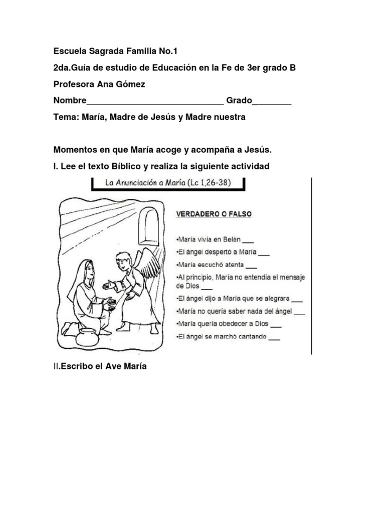 Actividades sobre la Sagrada Familia | PDF | Ciencias sociales ...