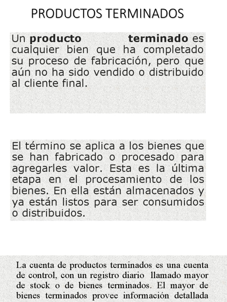 Productos Terminados | PDF | Costo | Inventario
