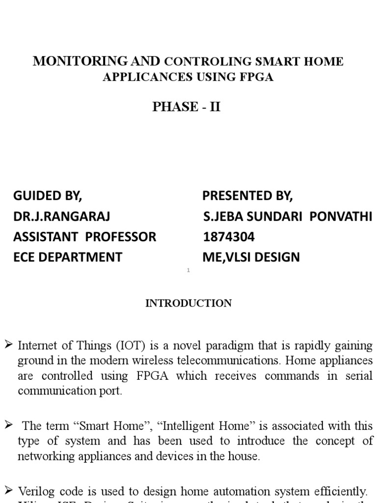 Iot Based Home Automation Using Fpga1 | PDF | Internet Of Things ...