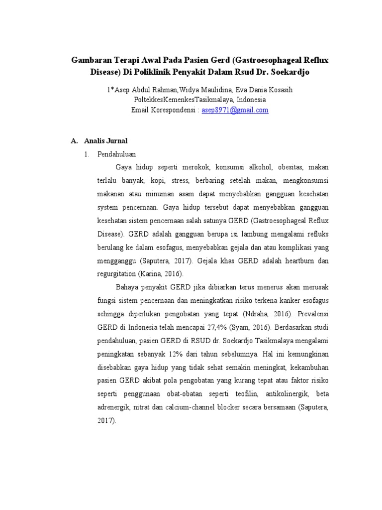 Anlisis Jurnal GERD | PDF