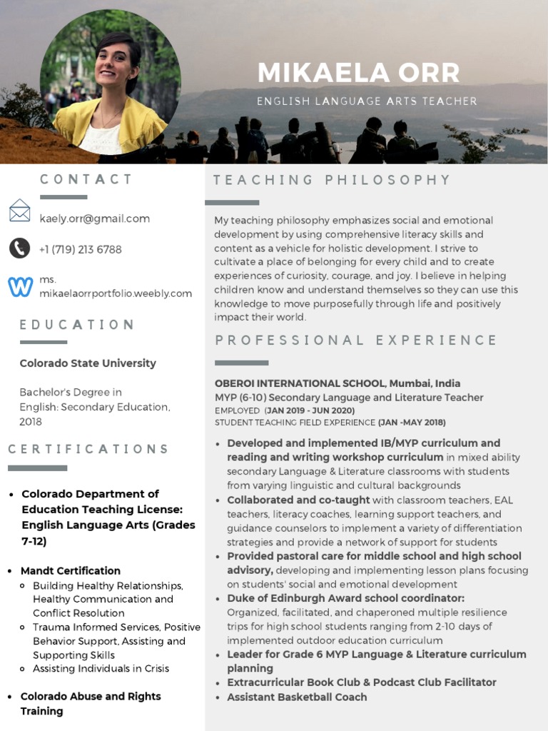 Resume 2020 For Dps 5 | PDF | Schools | Literacy