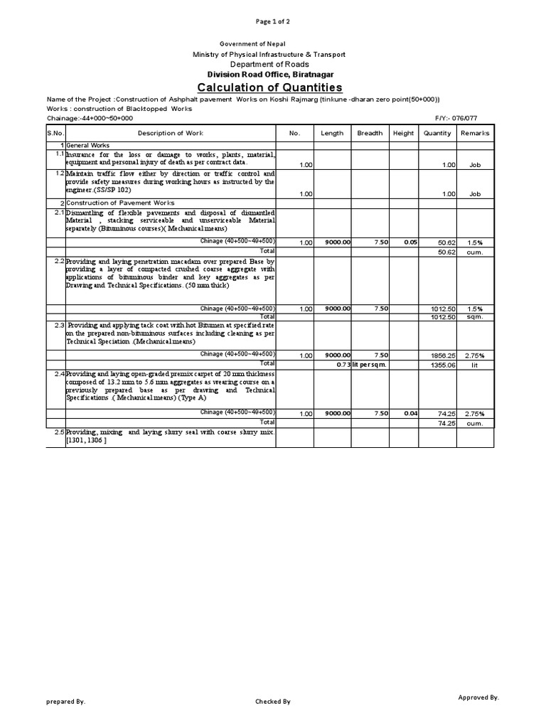 Estimate | PDF | Road Surface | Asphalt