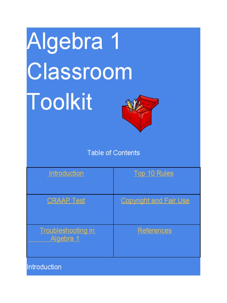 Algebra 1 Classroom Toolkit | PDF | Fair Use | Copyright