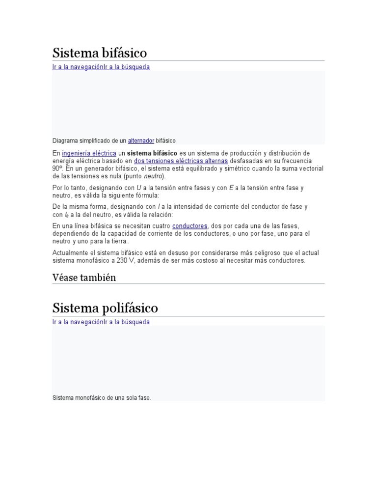 Sistema Bifásico Electrotecnia | PDF | Corriente eléctrica | Energia ...