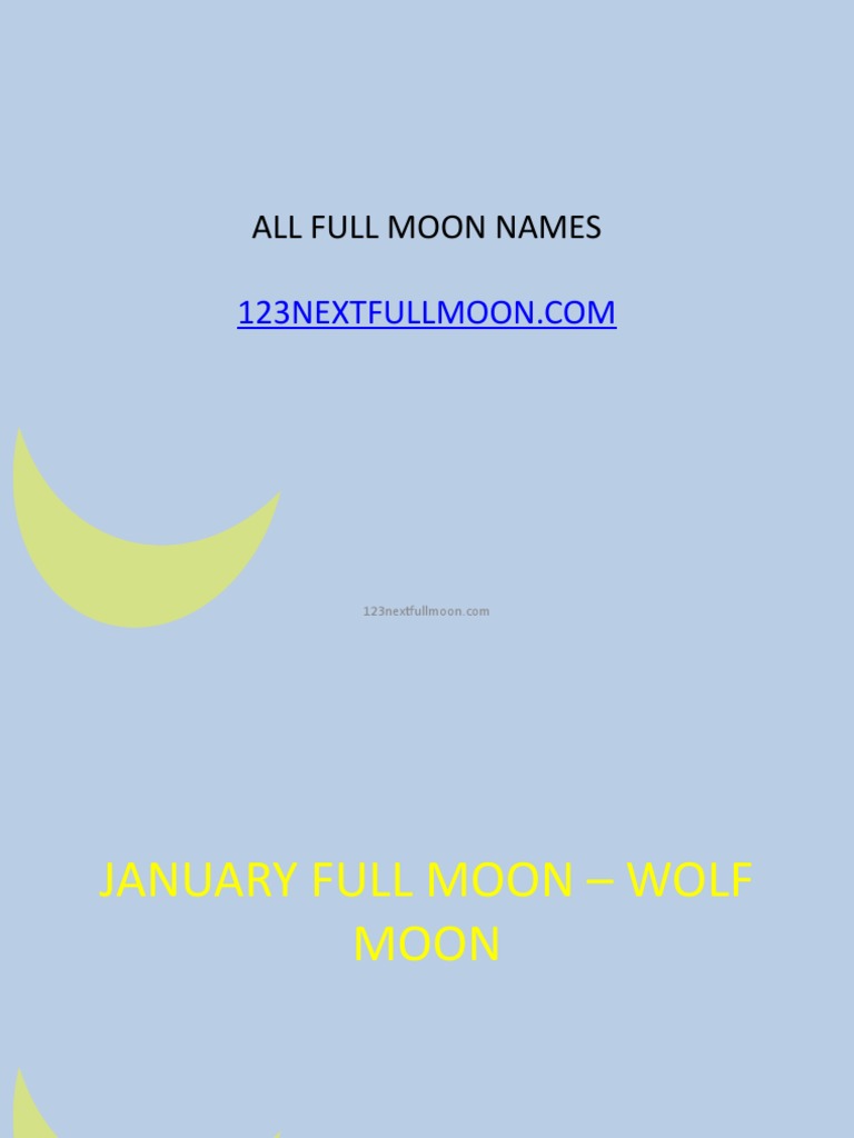 Moon Names | PDF