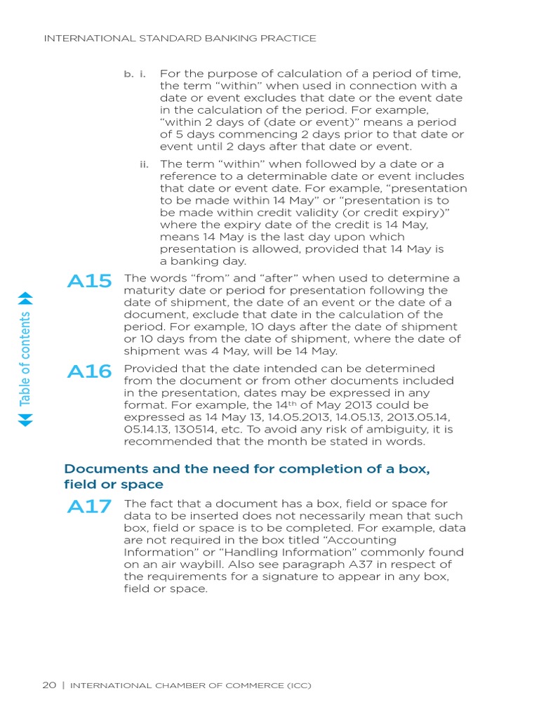 International Standard Banking Practice: Documents and The Need For ...