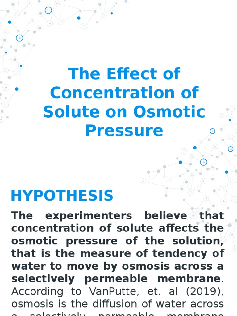 The Effect of Concentration of Solute On Osmotic Pressure | PDF ...