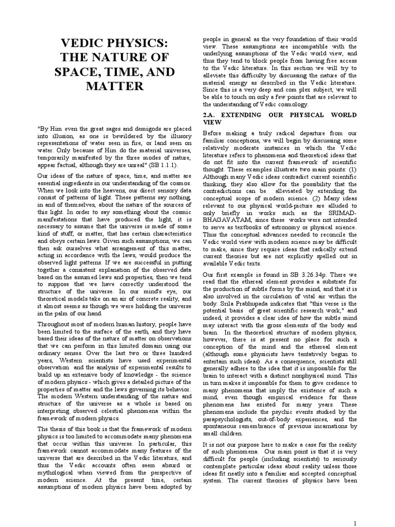 Vedic Physics: The Nature of Space, Time, and Matter: 2.A. Extending ...