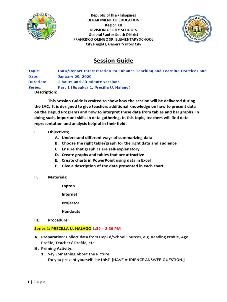 LAC Session Guide 2 | PDF | Chart | Information