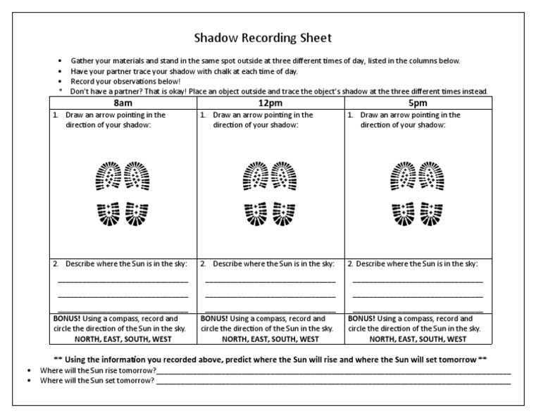Shadow Recording Sheet | PDF | Foreign Language Studies