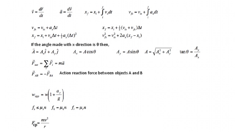 Formula Sheet PDF | PDF