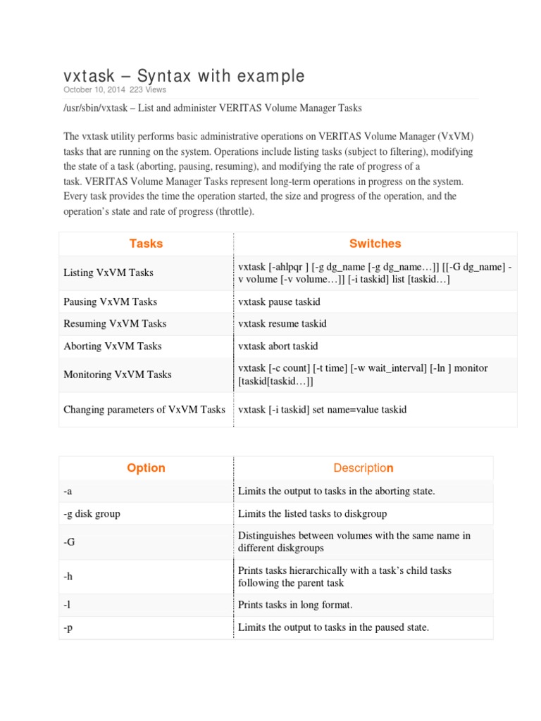VXVM Commands With Examples | PDF | Disk Storage | Data