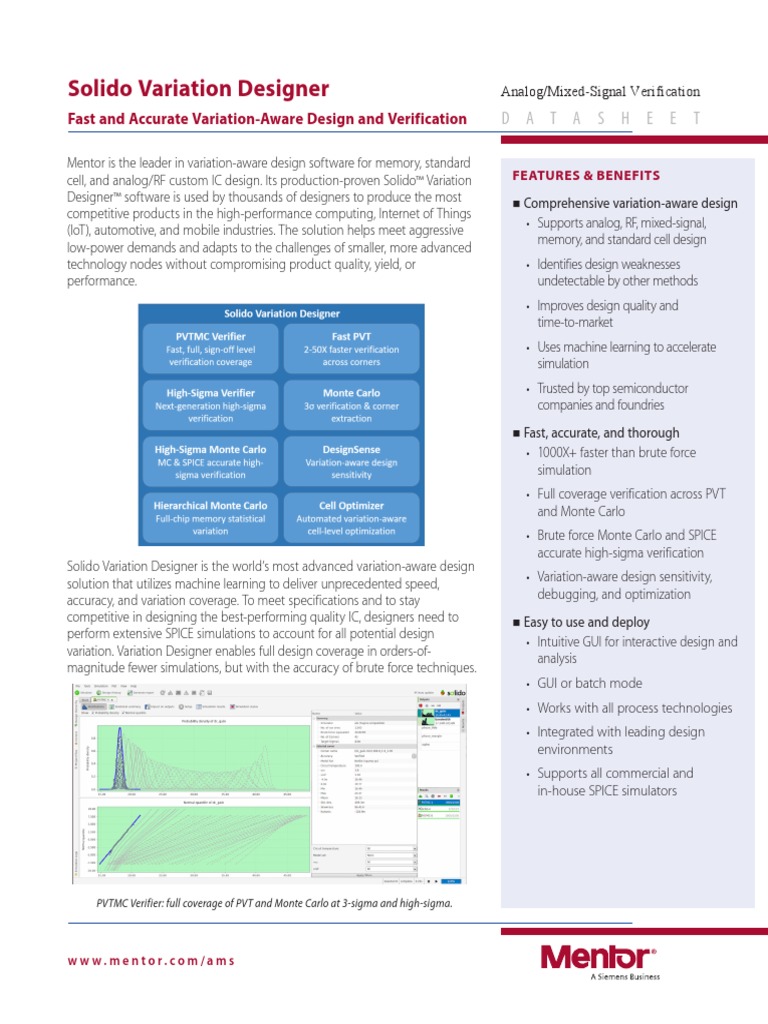 Solido Variation Designer: Fast and Accurate Variation-Aware Design and Verification | PDF ...