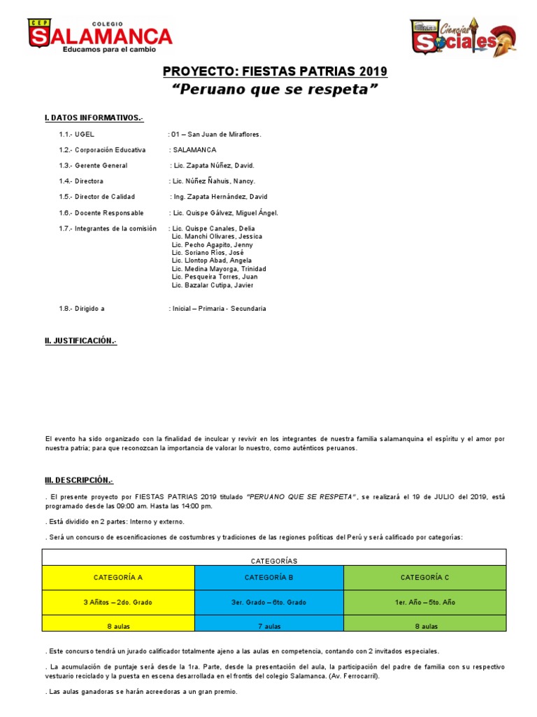 Fiestas Patrias 2019: Concurso Escolar | PDF | Science | Ciencia y ...
