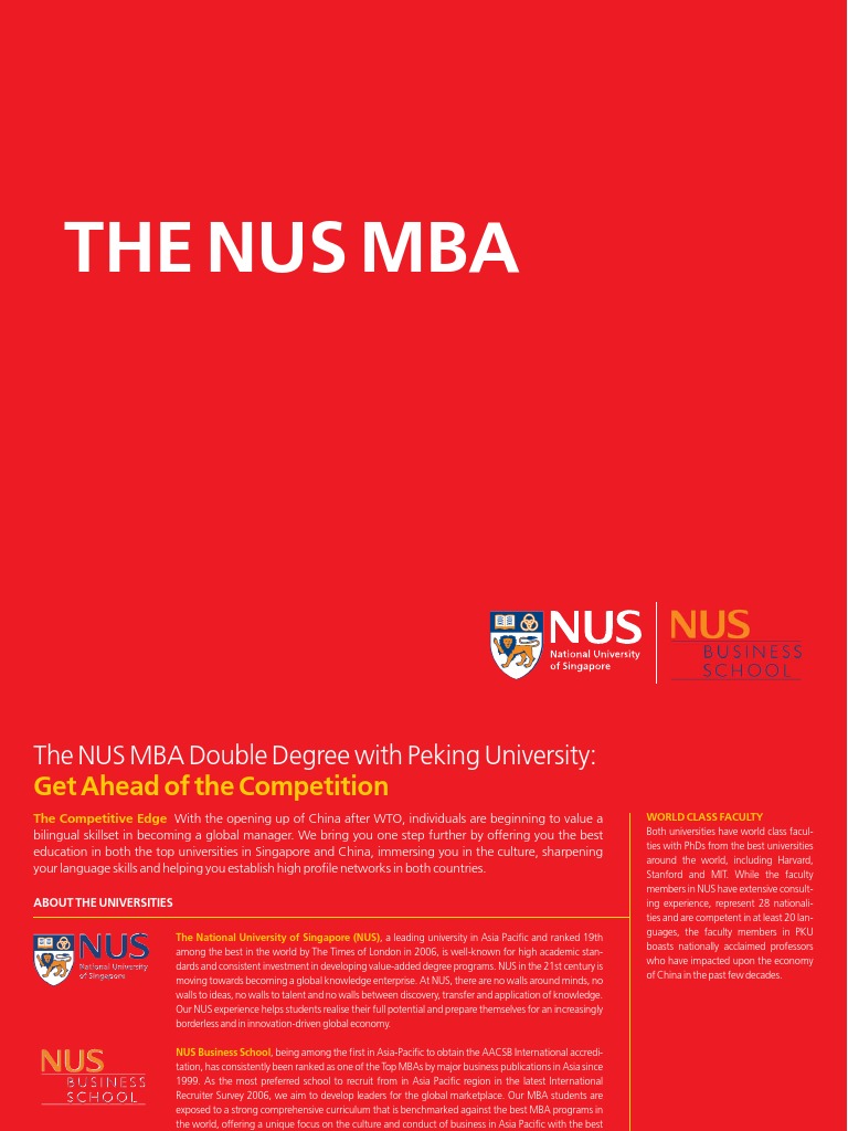 The Nus Mba | PDF | Master Of Business Administration | Academia