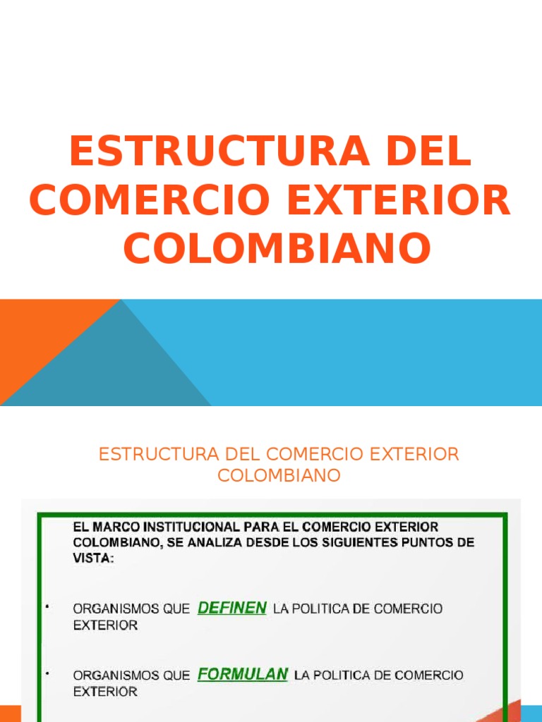 Estructura Del Comercio Exterior Colombiano | PDF