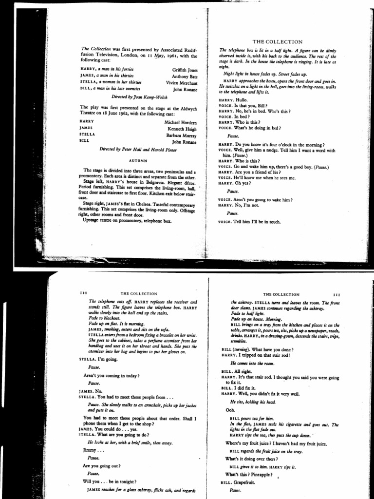 Harold Pinter The Collection 1 | PDF