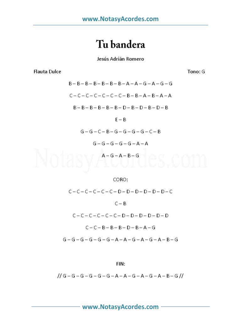 Tu Bandera en Flauta Jesus Adrian Romero | PDF