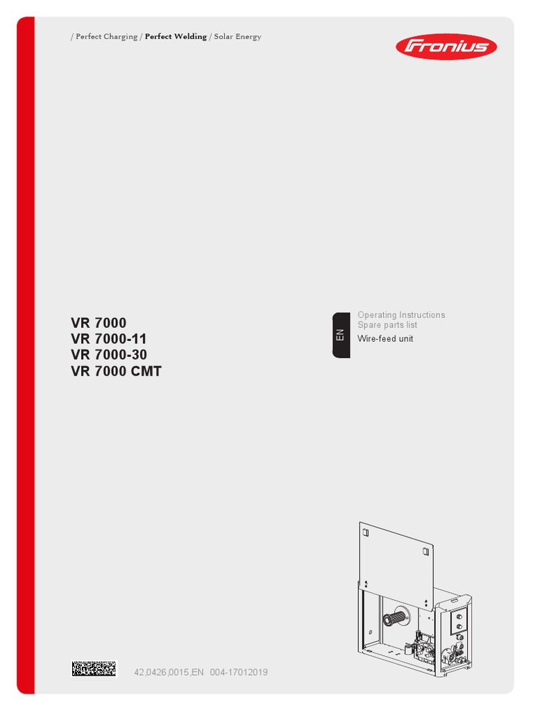 FRONIUS Wire Feeder VR 7000 42,0426,0015, EN | PDF | Welding | Construction