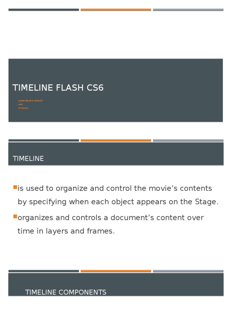 Timeline Flash Cs6: Aileen Grace D. Rabasto Ahis SY 2016-17 | PDF