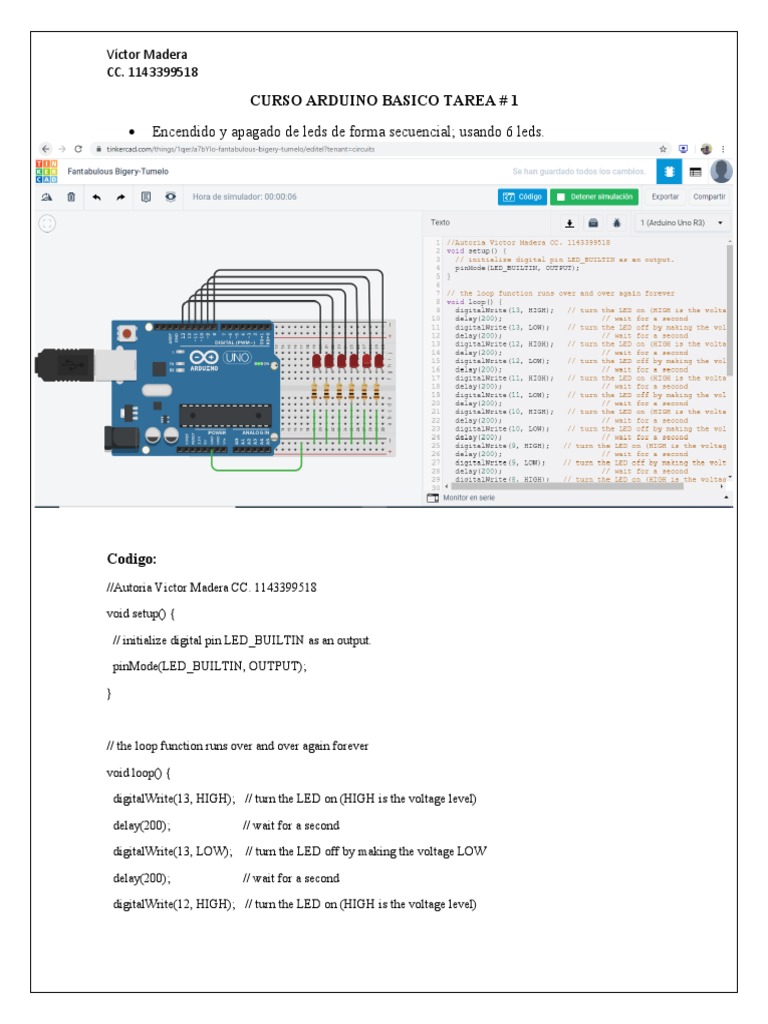 Curso Arduino Basico Tarea - 1 | PDF | Analog Circuits | Electronics
