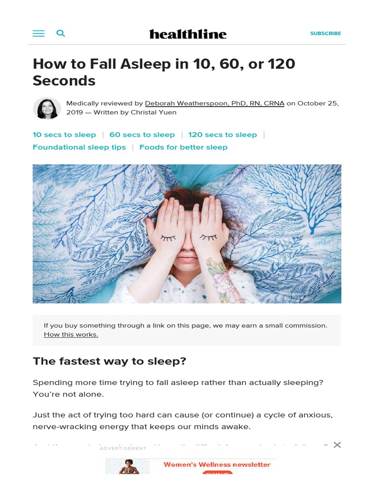 How To Fall Asleep in 10, 60, or 120 Seconds: The Fastest Way To Sleep ...