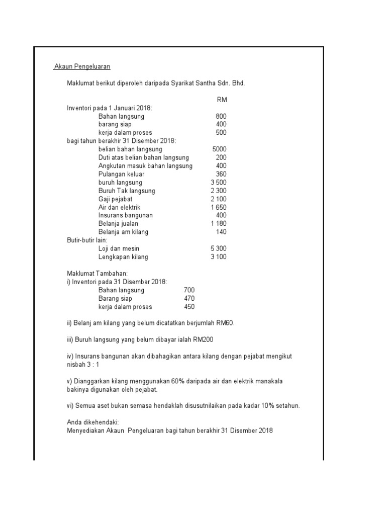 Akaun Pengeluaran | PDF