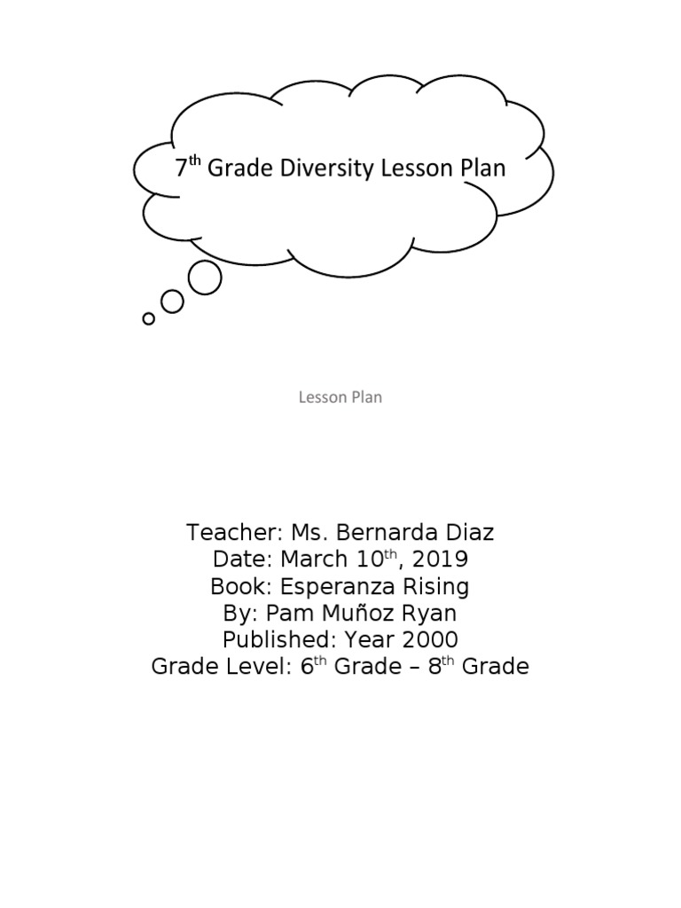 7 Grade Diversity Lesson Plan | PDF | Lesson Plan | Behavior Modification