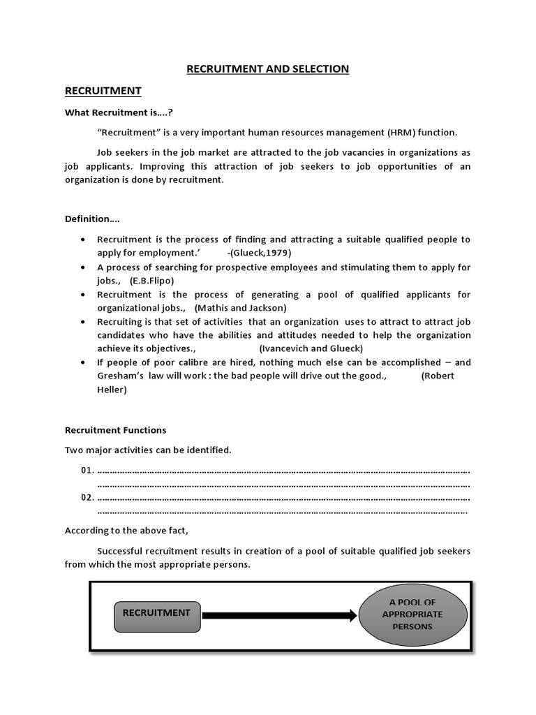 A Comprehensive Overview of Recruitment and Selection Processes and ...