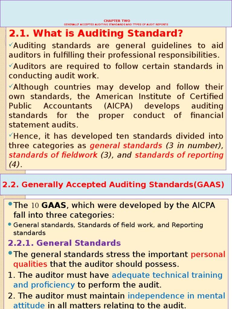 2.1. What Is Auditing Standard?: General Standards Standards of ...