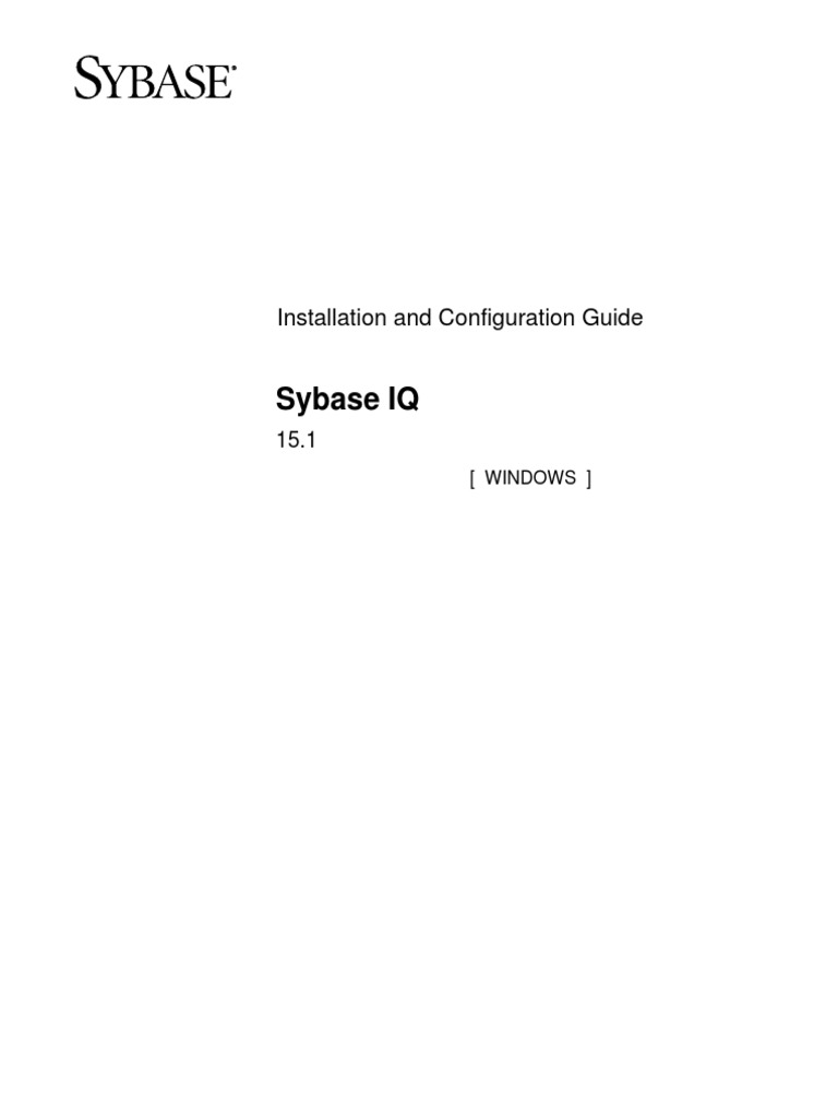 Sybase IQ: Installation and Configuration Guide | PDF | Databases | Bracket