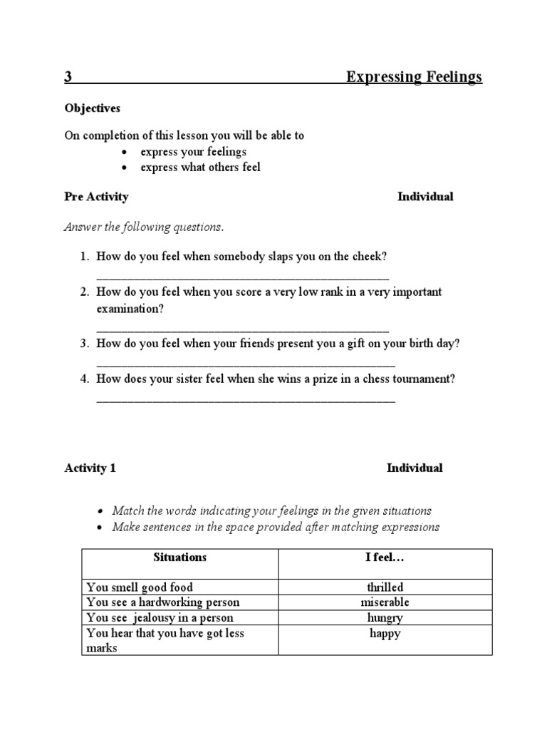 3.expressing Feelings | PDF