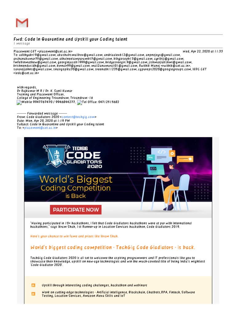 Code Gladiators: Upskill & Compete | PDF | World Wide Web | Internet & Web