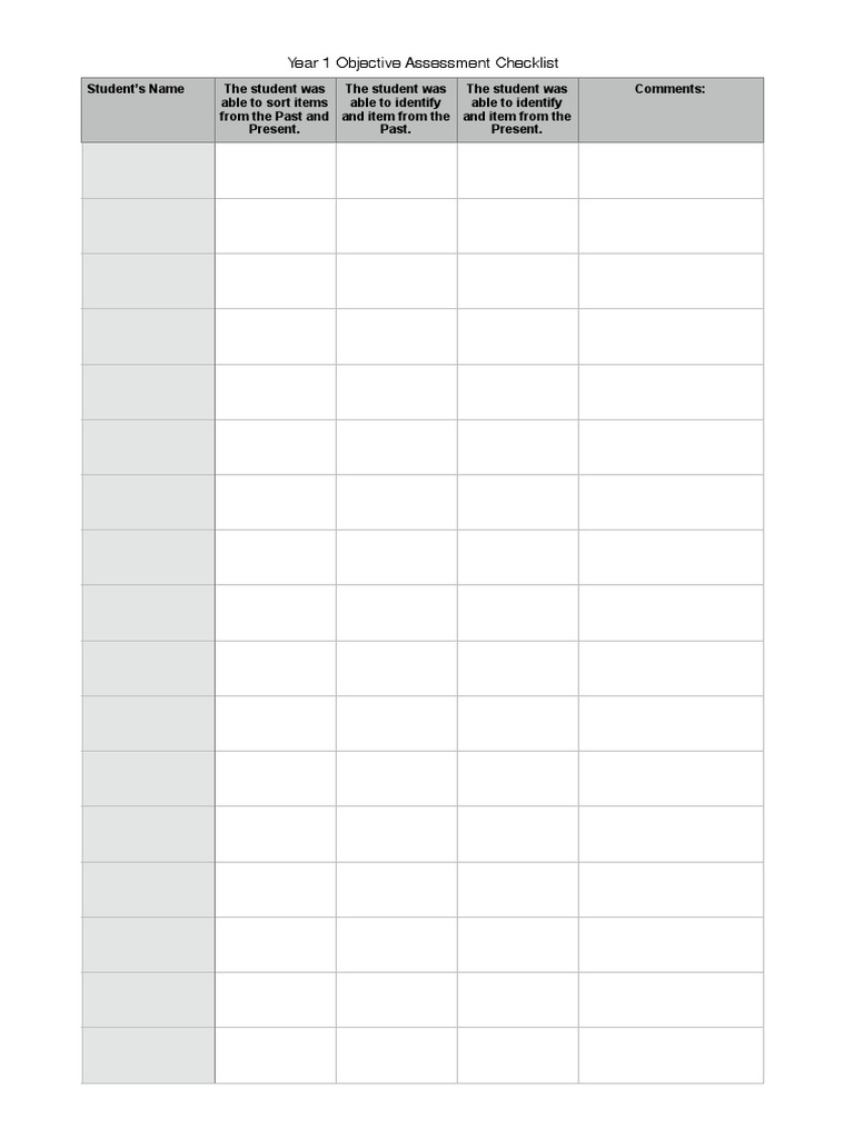 Free Printable Preschool Assessment Forms