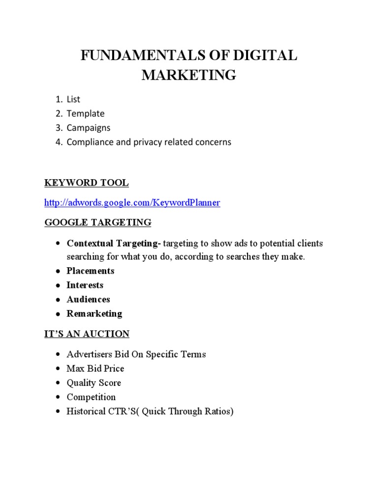 Digital Marketing Fundamentals Guide | PDF
