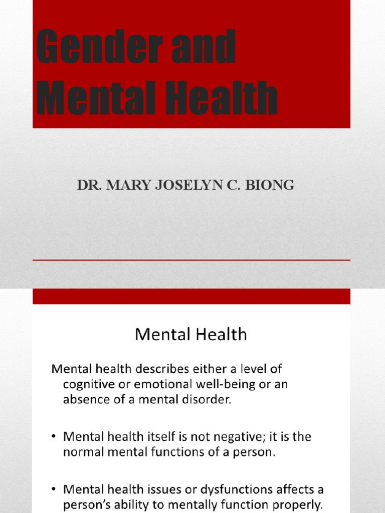 Gender and Mental Health | PDF