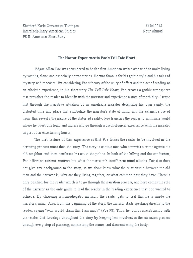 Horror Experience in Poe's Tell Tale Heart | PDF | Edgar Allan Poe ...