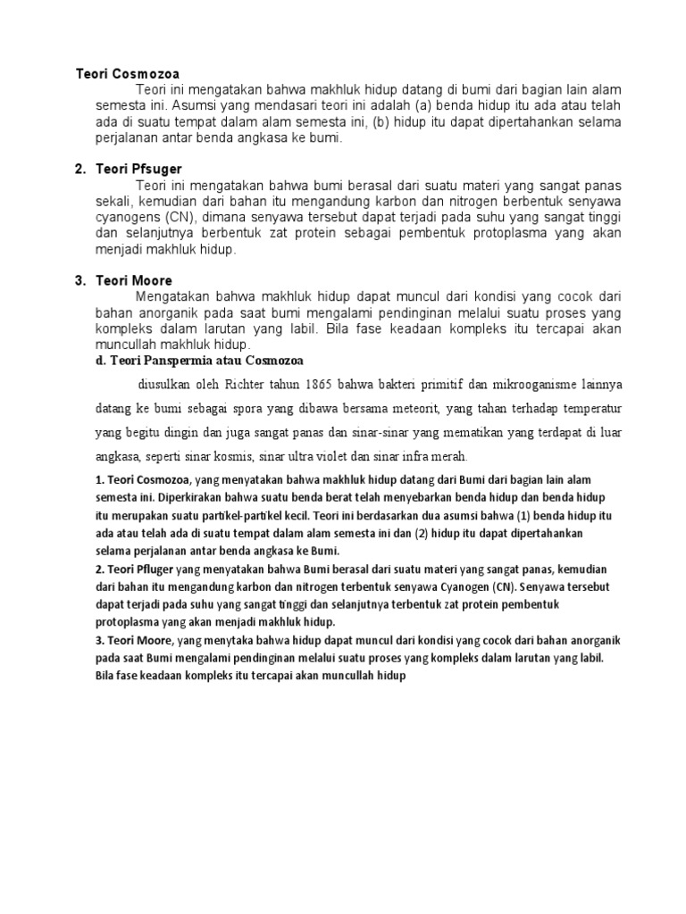 Teori Cosmozoa | PDF