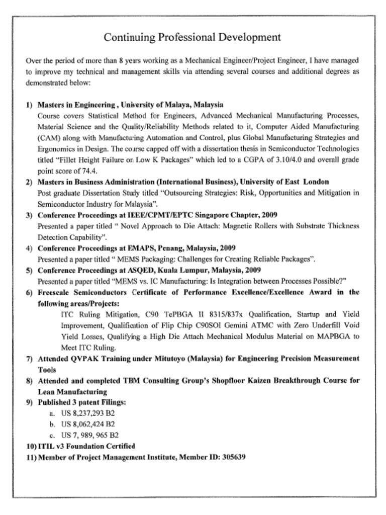 Mechanical Engineer Sample 2 | PDF